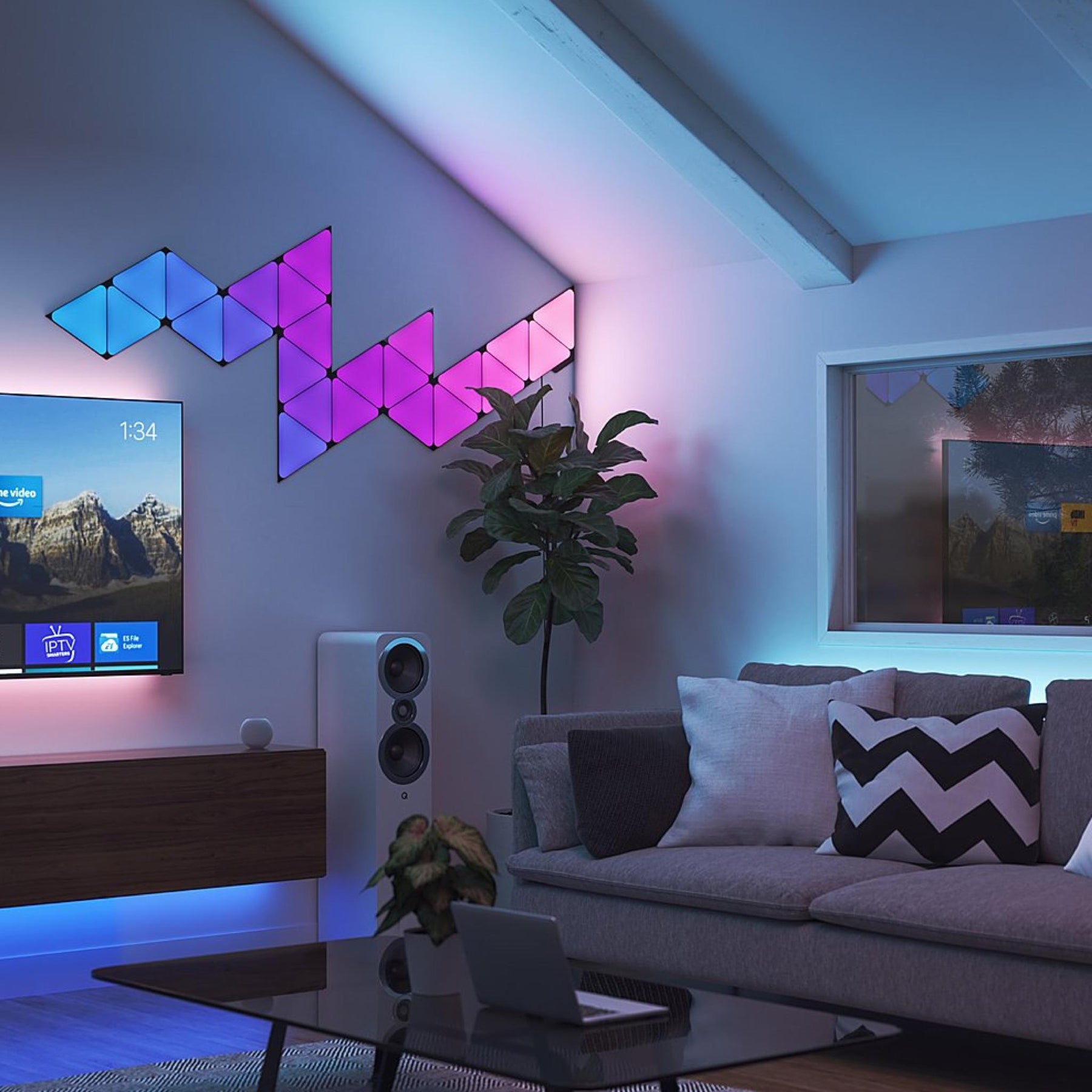 Nanoleaf Shapes Ultra Black Edition Triangles Expansion Pack (3 Panels ...